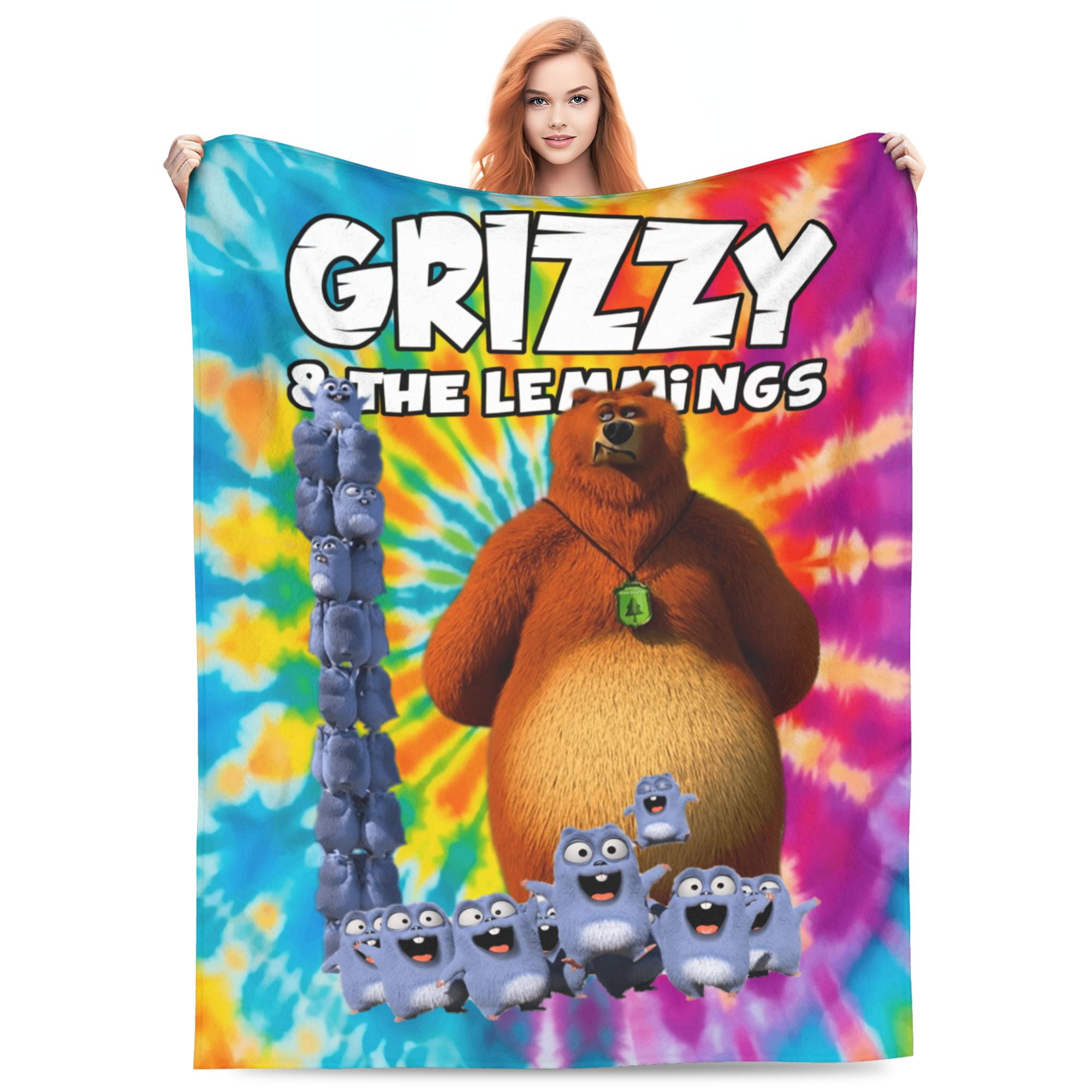 Grizzy and the Lemmings Bed Blanket 3D Printed Throw Blanket ...