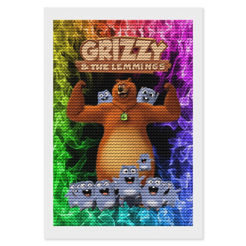 Grizzy and the Lemmings Diamond Art Kits DIY 5D Anime Painting by ...