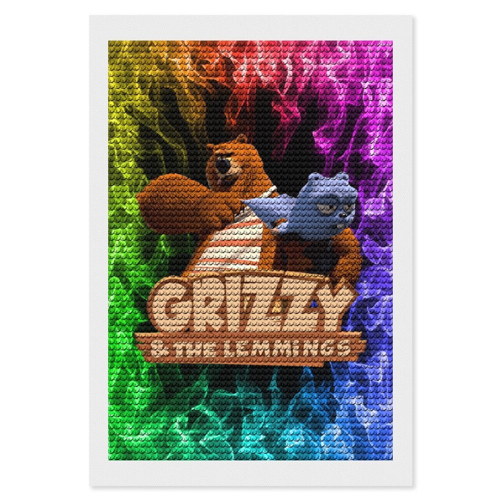Grizzy and the Lemming Diamond Art Kits DIY 5D Anime Painting by Number ...