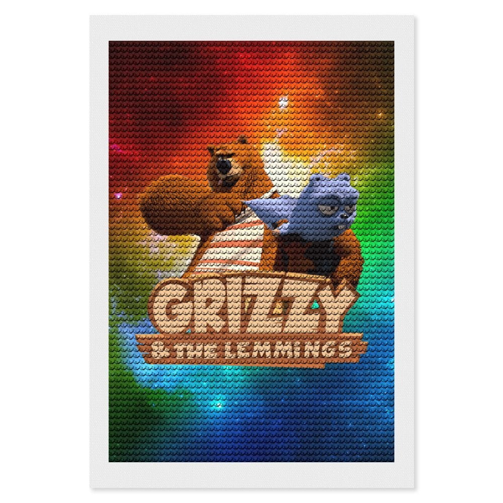 Grizzy and the Lemming Diamond Art Kits DIY 5D Anime Painting by Number ...