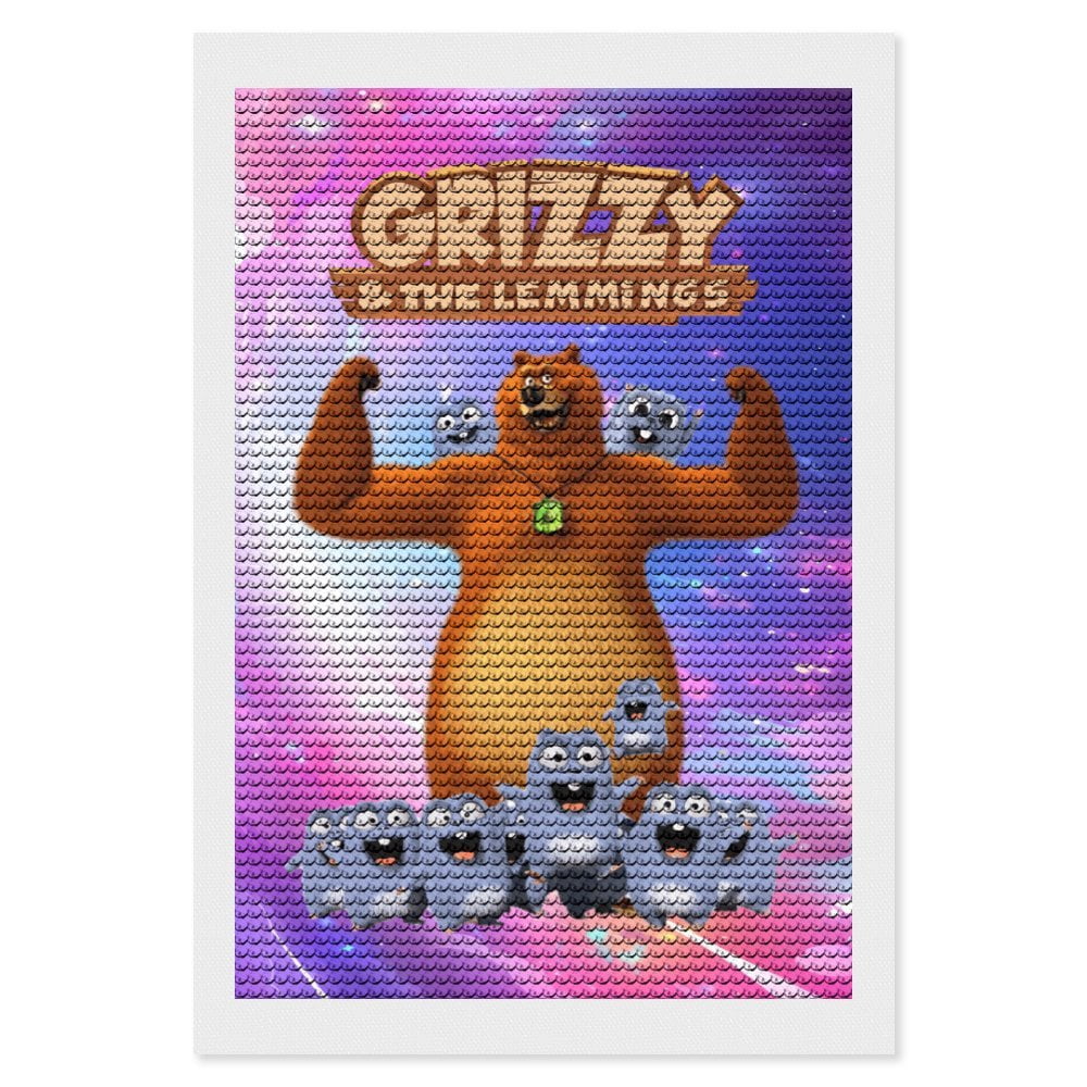 Grizzy and the Lemming Diamond Art Kits DIY 5D Anime Painting by Number ...