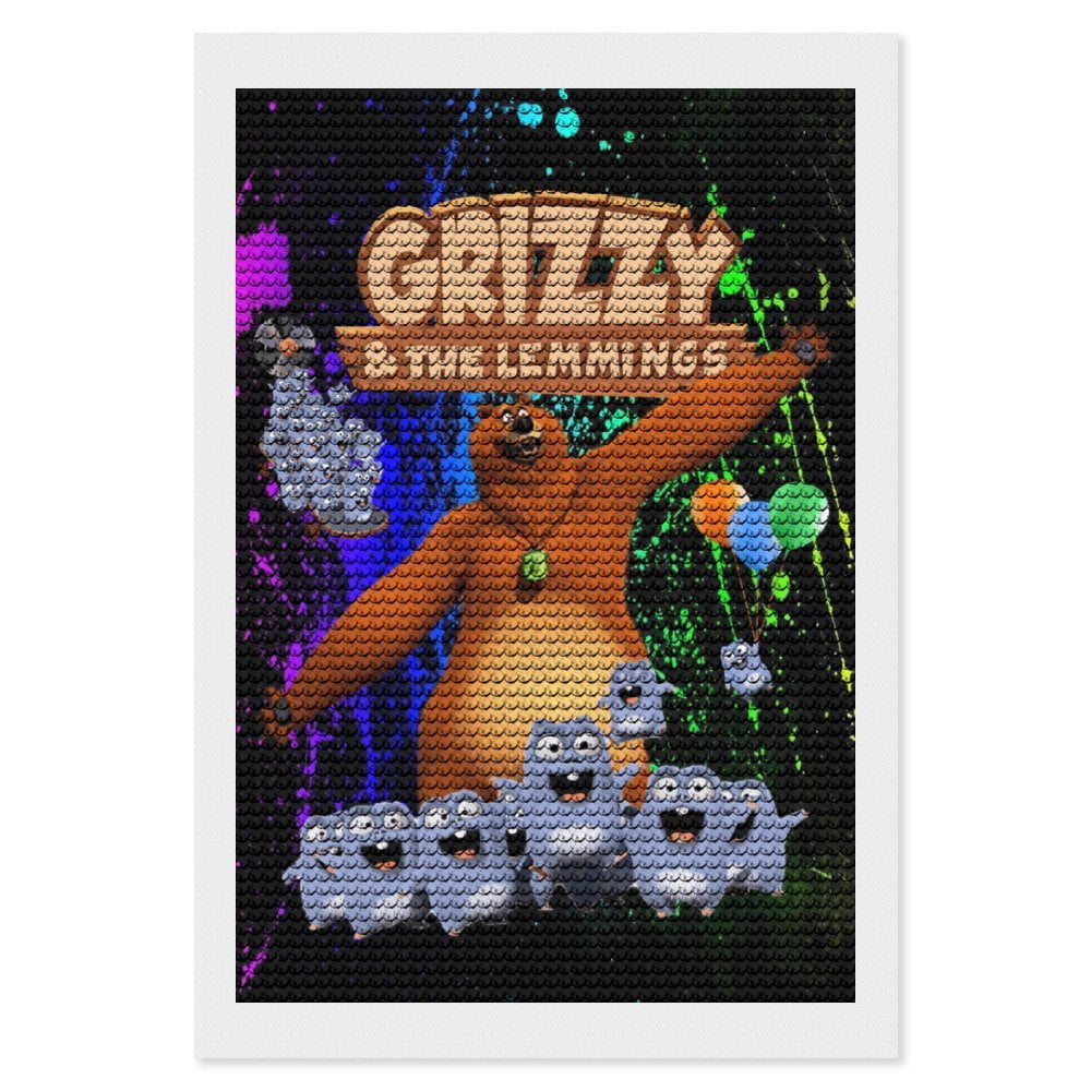 Grizzy and the Lemming Diamond Art Kits DIY 5D Anime Painting by Number ...