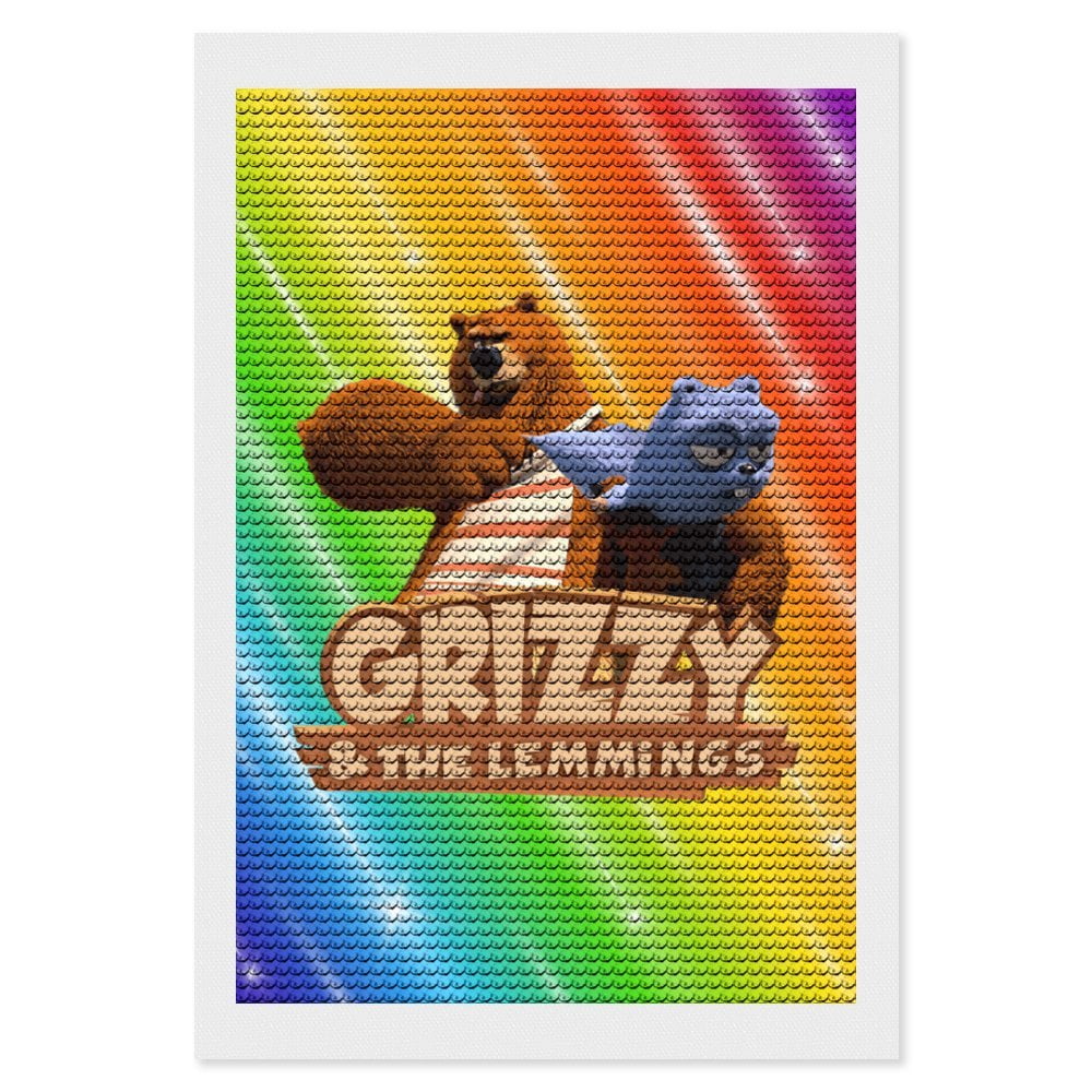 Grizzy and the Lemming Diamond Art Kits DIY 5D Anime Painting by Number ...