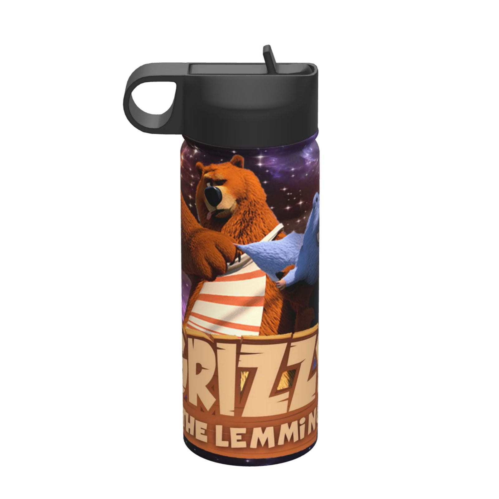 Grizzy and the Lemming Insulated Water Bottle with Straw Stainless ...