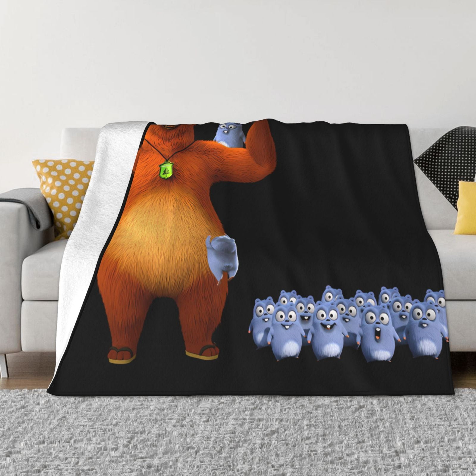 Grizzy & The Lemmings Throw Blanket Lightweight Plush Fuzzy Cozy Soft ...