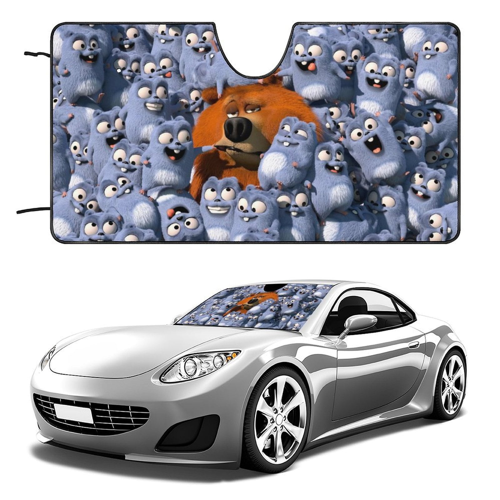 Grizzy And The Lemmings Windshield Sun Shade, Front Foldable Windshield ...