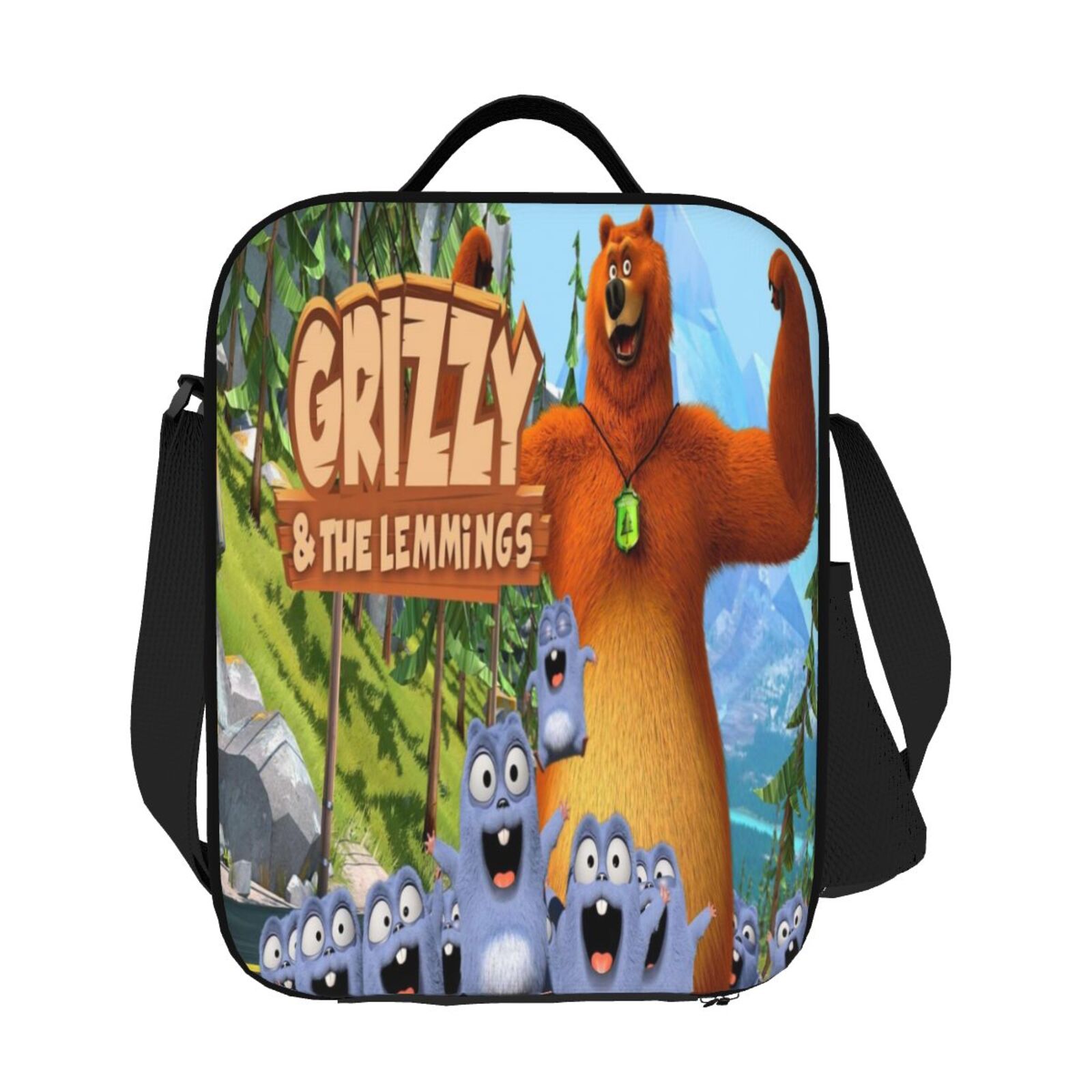 Grizzy and Lemming Lunch Box Insulated Lunch Bag Cute Lunch Box ...
