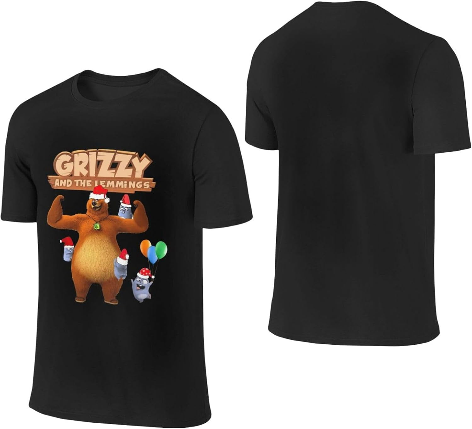 Grizzy and The Lemmings Men's T Shirt Cotton Graphic Short Sleeve Crew ...