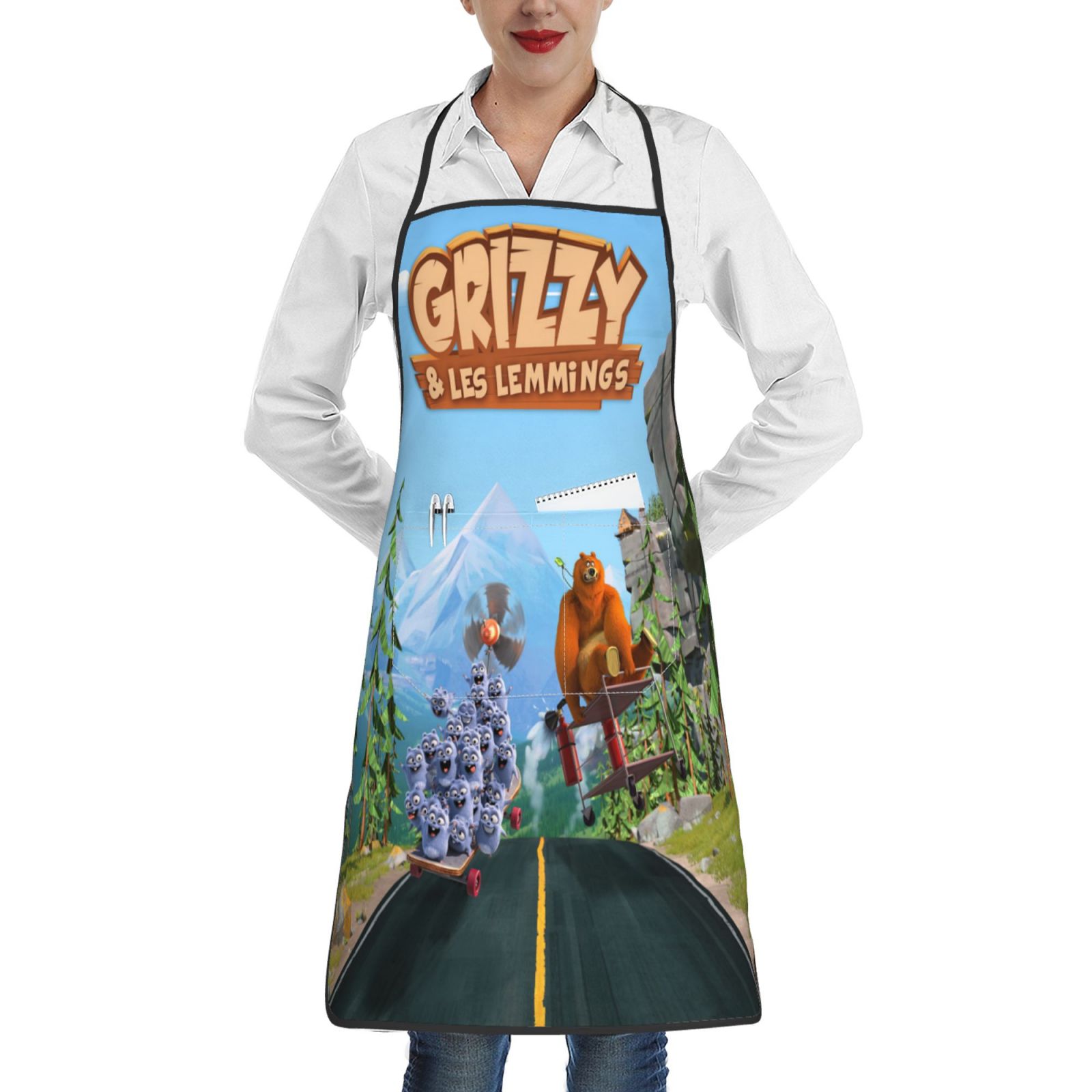Grizzy and the Lemmings Apron for Women and Men with Pockets ...