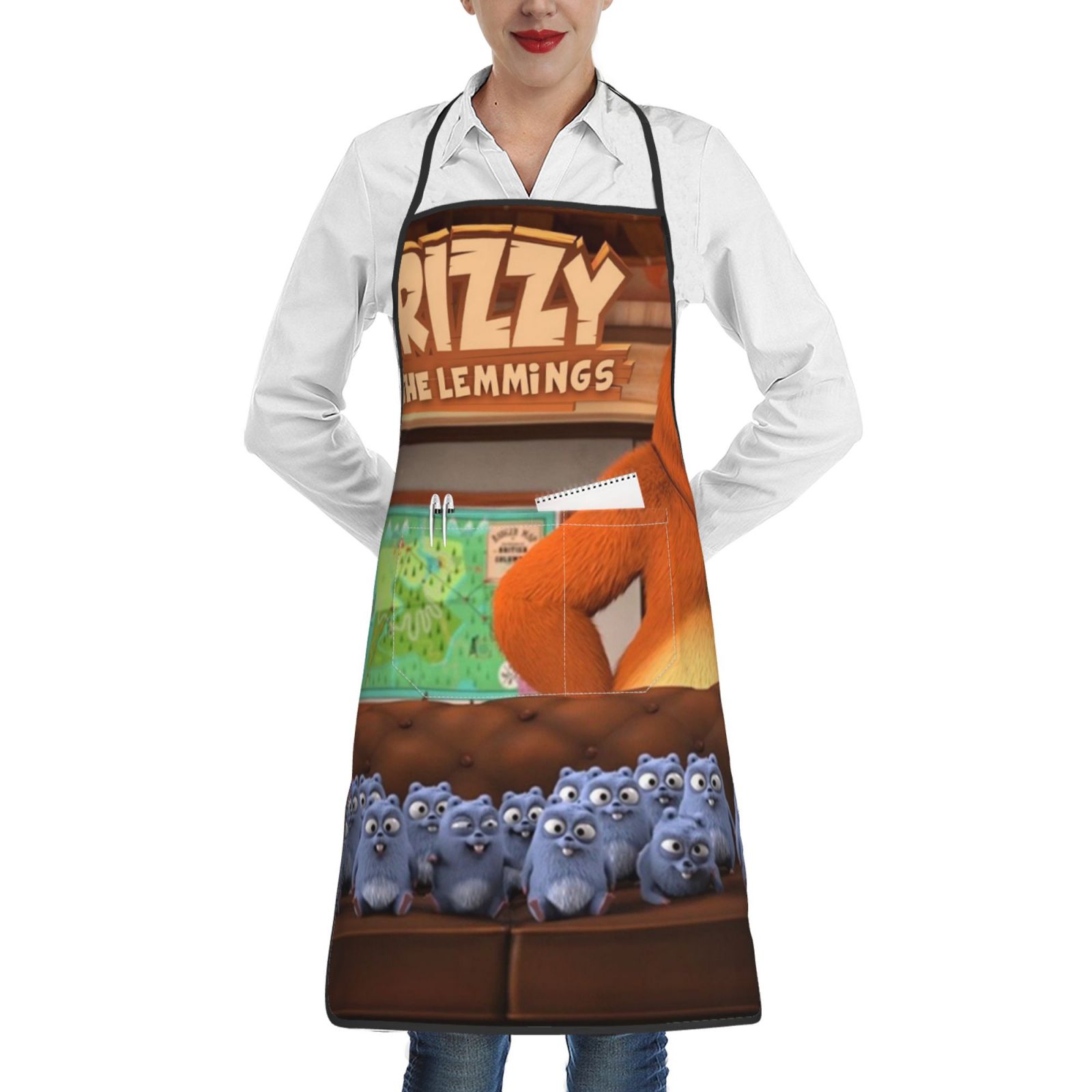 Grizzy and the Lemmings Apron for Women and Men with Pockets ...