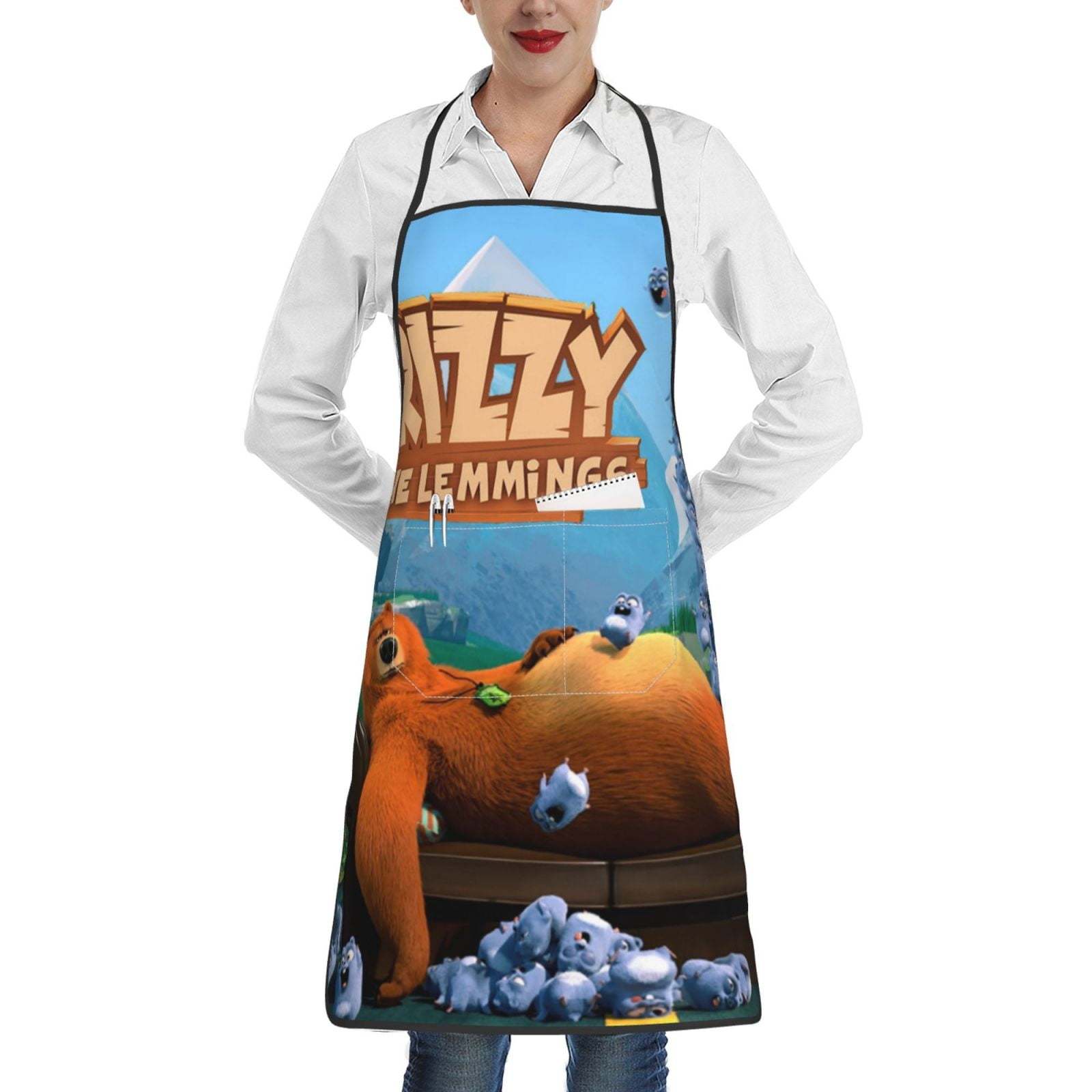Grizzy and the Lemmings Apron for Women and Men with Pockets ...