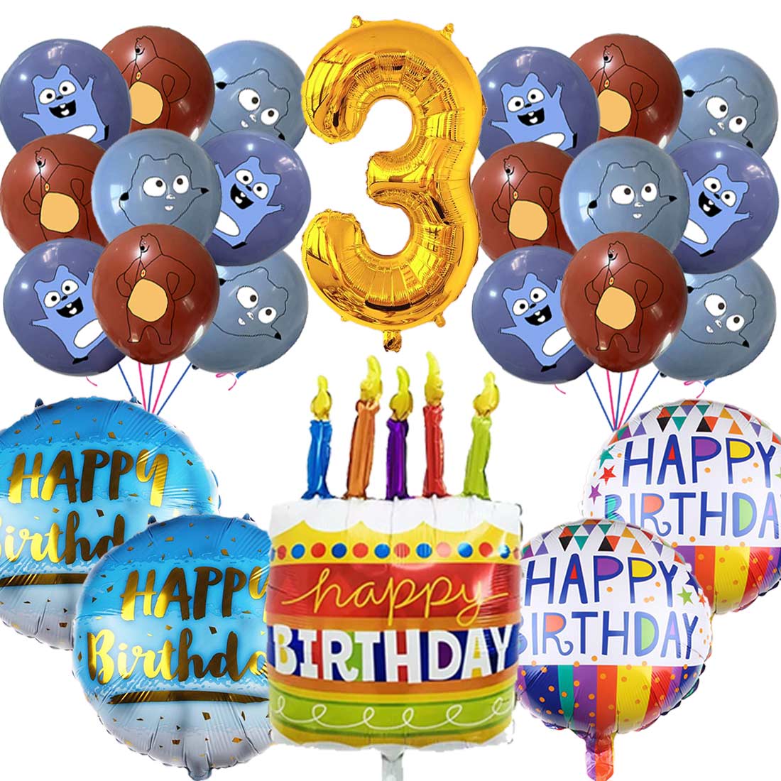 Grizzy and the Lemmings Balloons Party Supplies 3rd Big Number ...