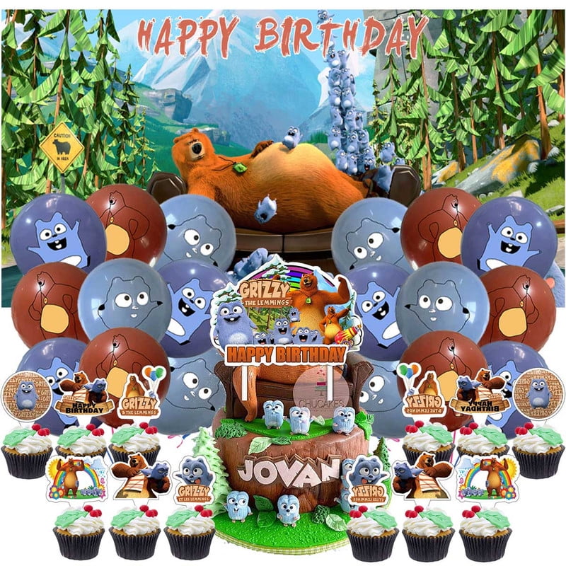 Grizzy and the Lemmings Birthday Set Party Decor Decorations for Kids ...