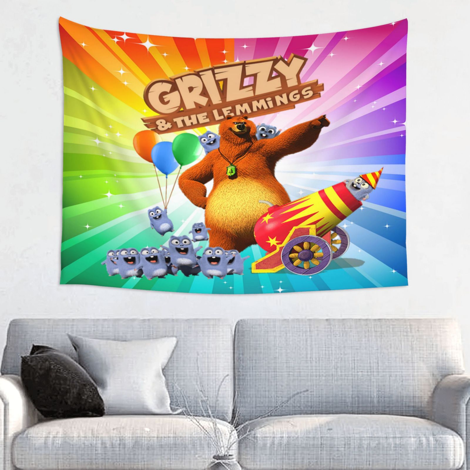 Grizzy and the Lemming Tapestry Anime Poster Large Background Wall Art ...