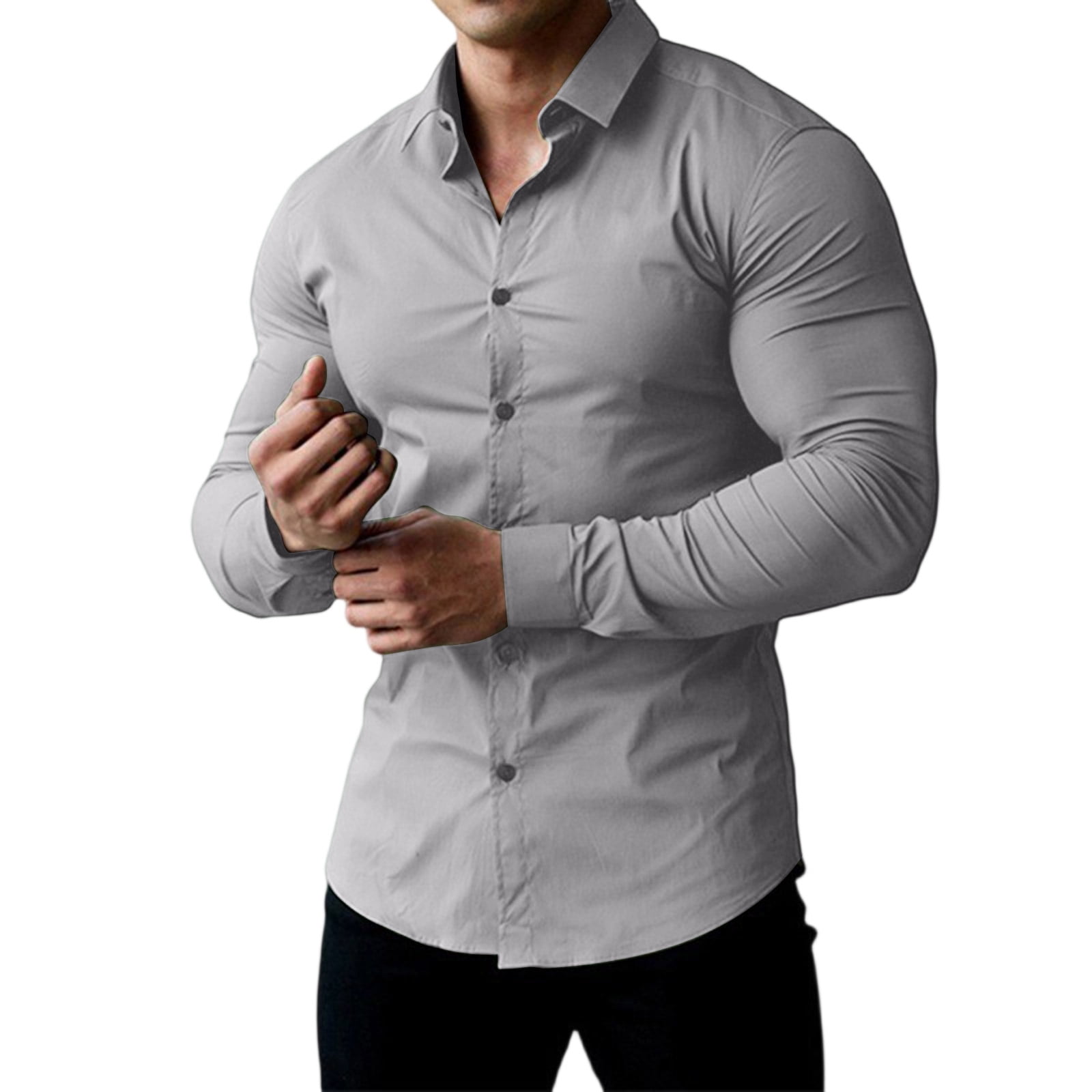 GrmtClth Button Down Shirt Men Long Sleeve Regular Fit Dress Shirt ...
