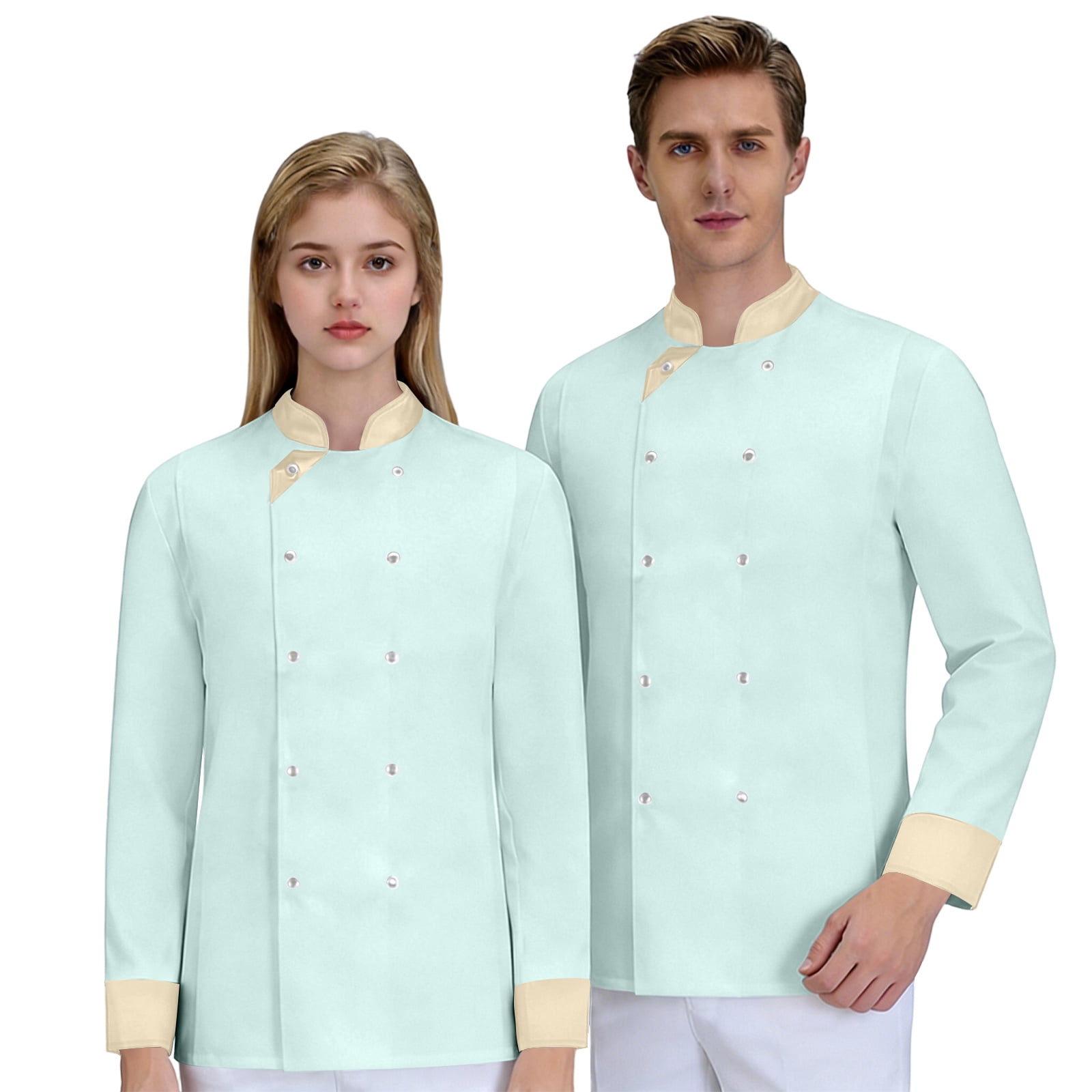 GrmtClth Chef Coats for Men Double-Breasted Hombre Cook Coat Long ...