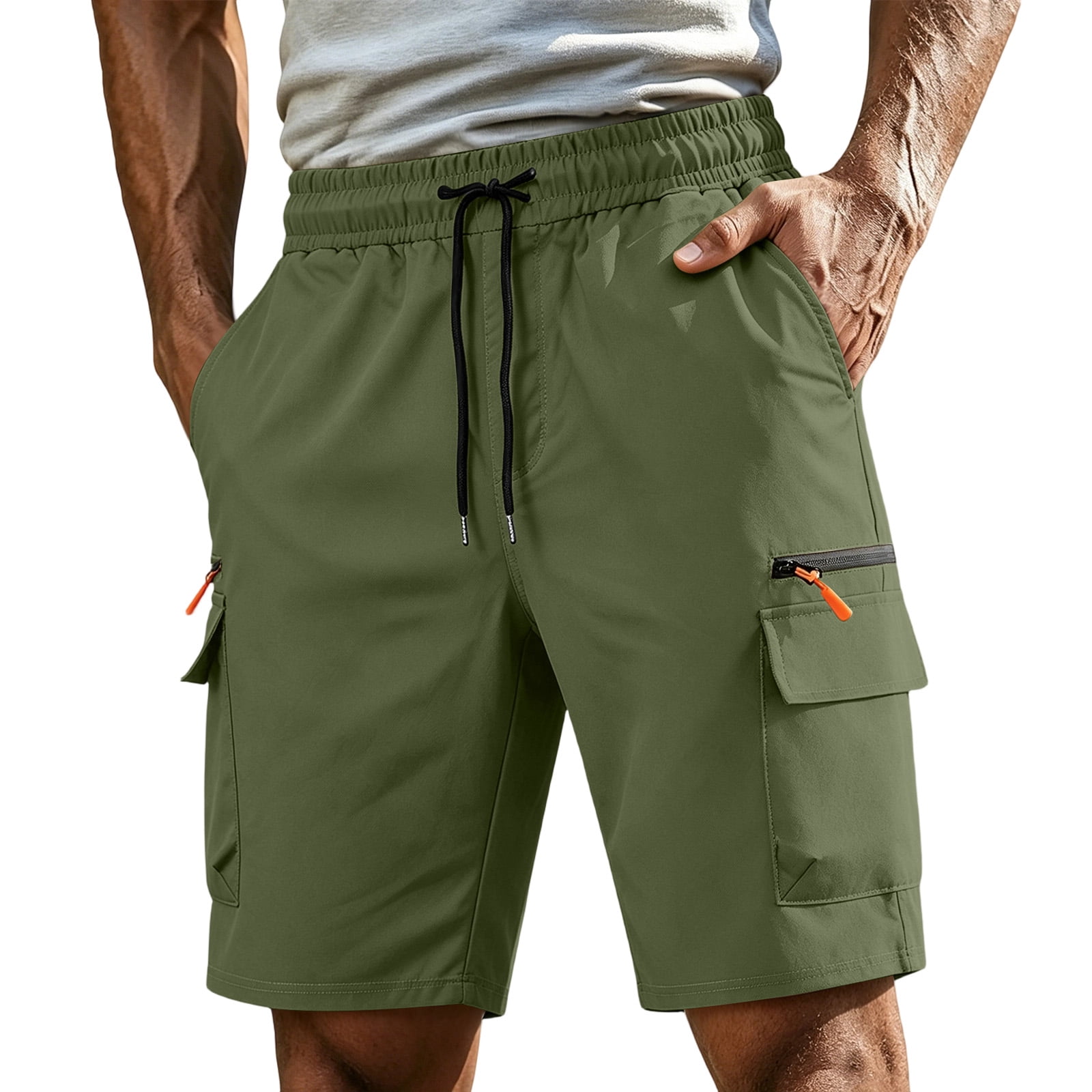 GrmtClth Men's Cargo Shorts Soft Comfort Cotton Blend Fabric Elastic ...