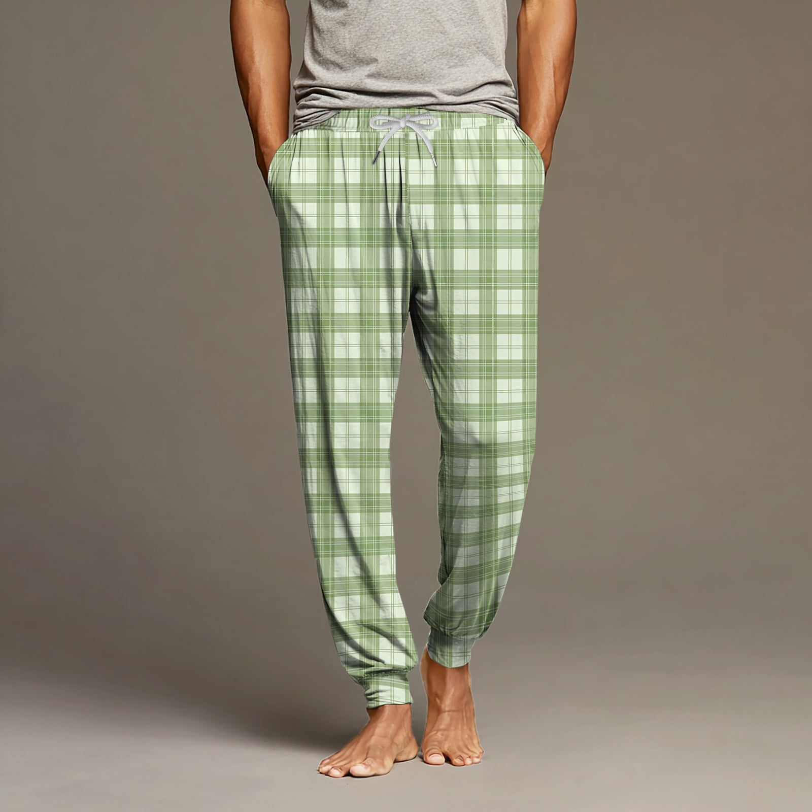 GrmtClth Pajama Pants Men Lounge Plaid Jogger Sleepwear Soft Casual Pj ...