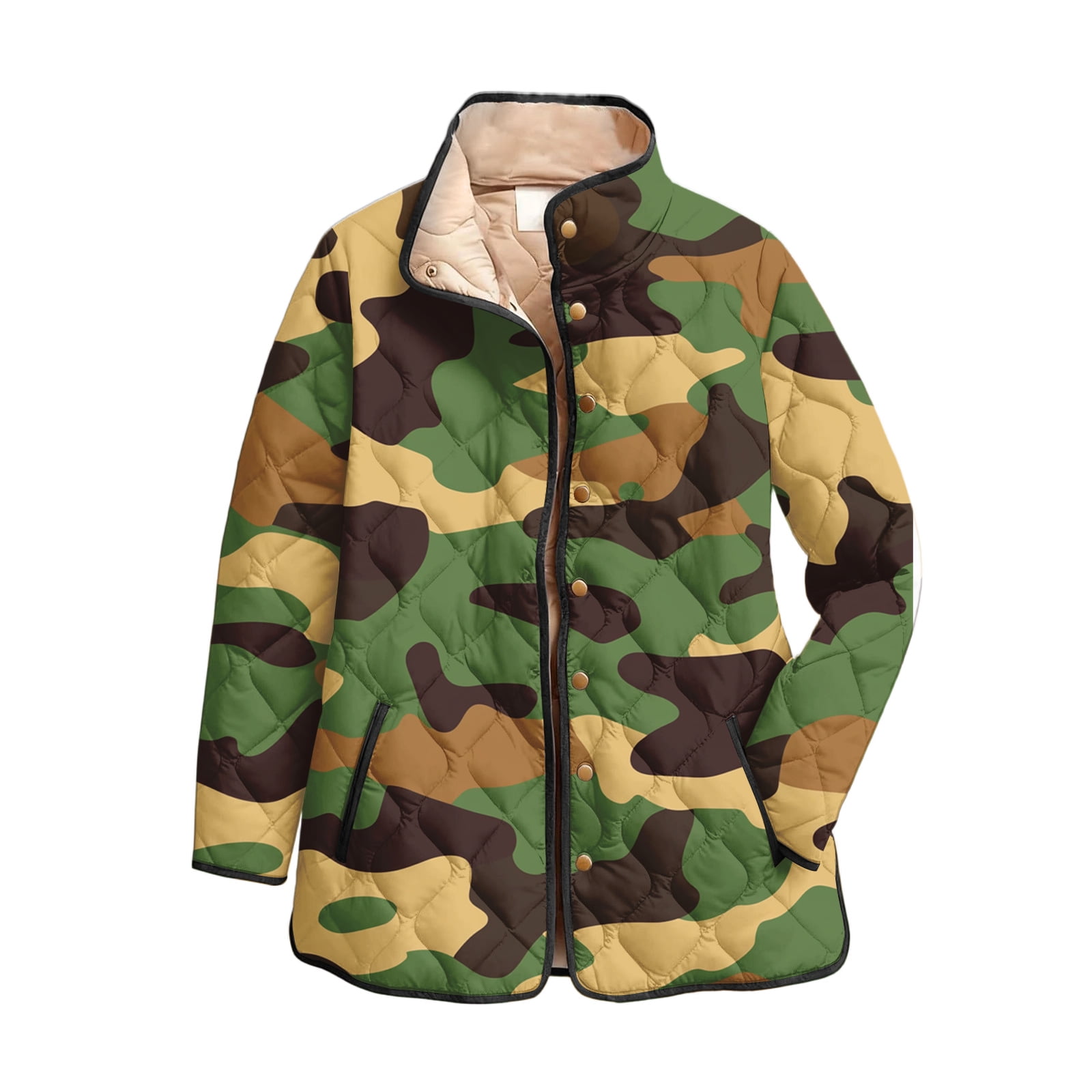 GrmtClth Quilted Jackets for Women Classic Floral Graphic Button Down ...
