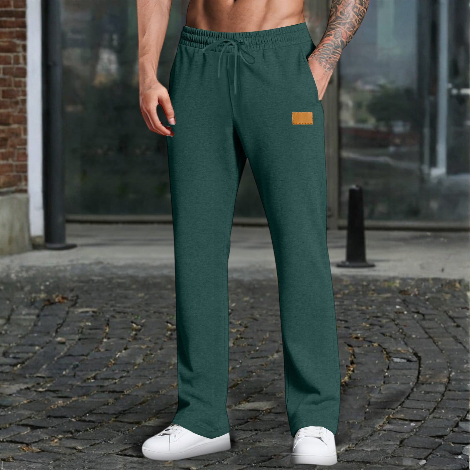 GrmtClth Sweatpants for Men Open Bottom Loose Fit Lounge Pants ...