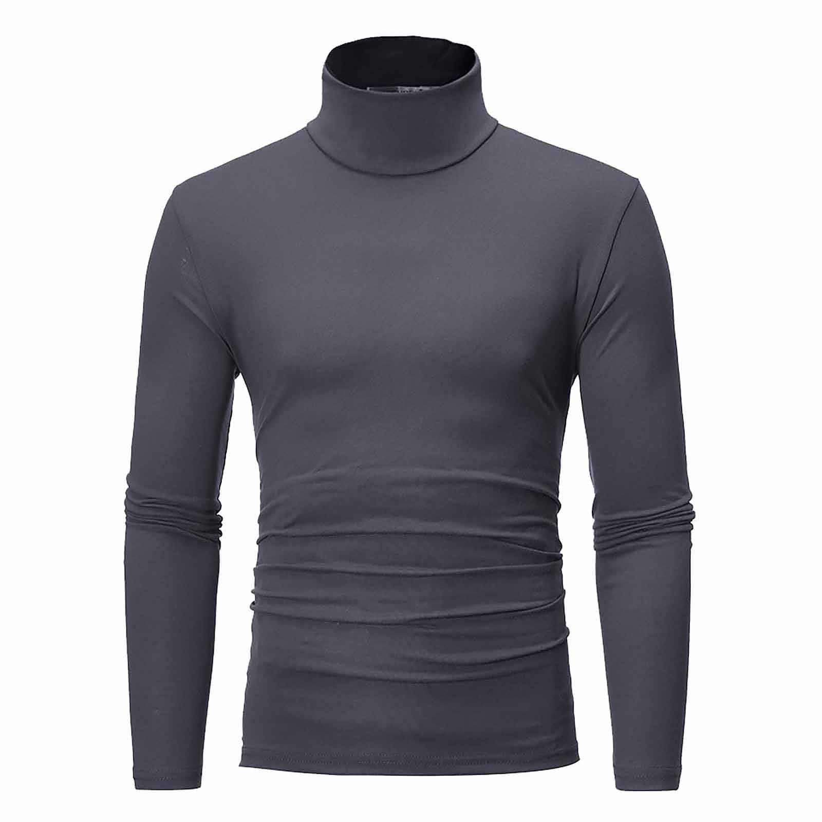 GrmtClth Turtleneck Compression Shirts for Men Slim Fit Pullover Tops ...