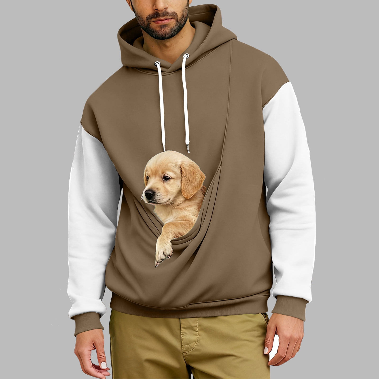 GrmtClth Unisex Hoodie with Dog Pouch Fashion Carry Pouch Puppy Kitten ...