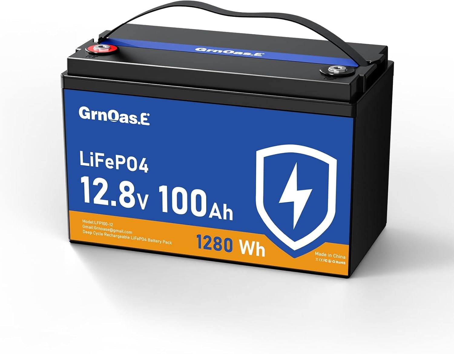 GrnOas.E 12V 100Ah LiFePO4 Lithium Battery, Group 31 Battery with Low ...