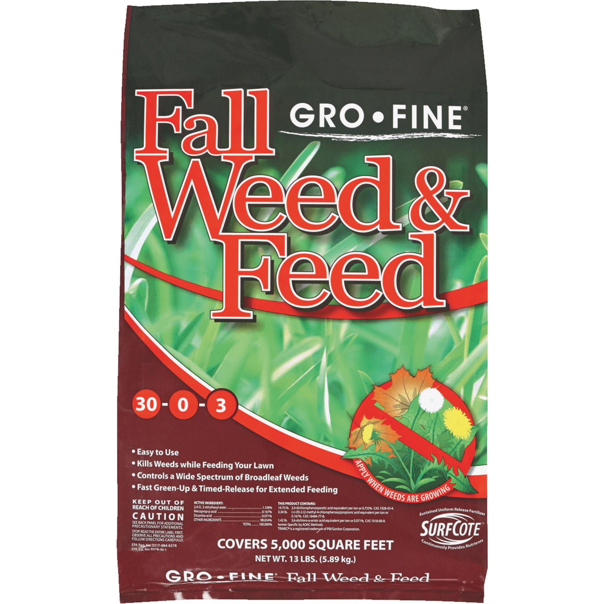 Gro-Fine 13 Lb. 5000 Sq. Ft. 28-0-6 Winterizer Fall Weed & Feed ...