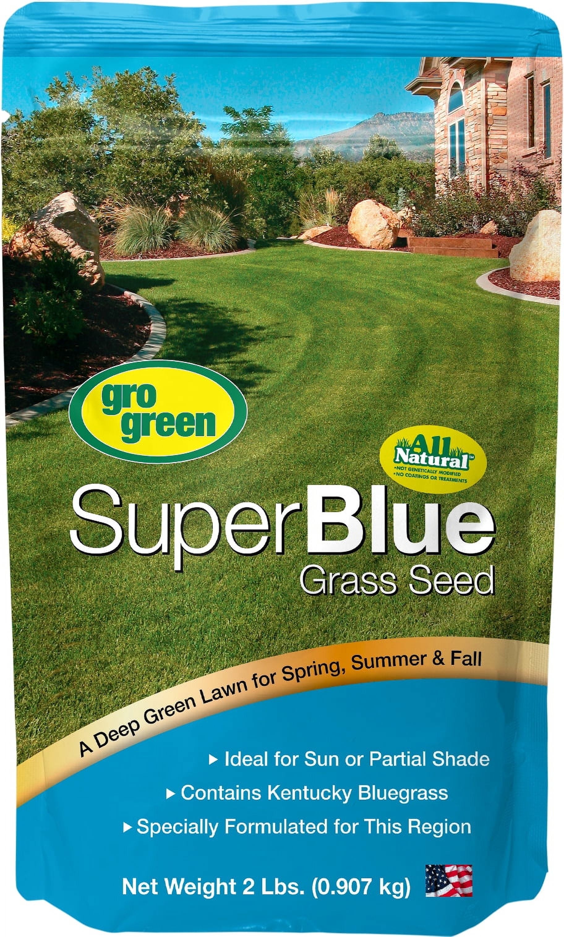 Gro Green Super Blue Grass Seed Blend - 2 lb. - Walmart.com