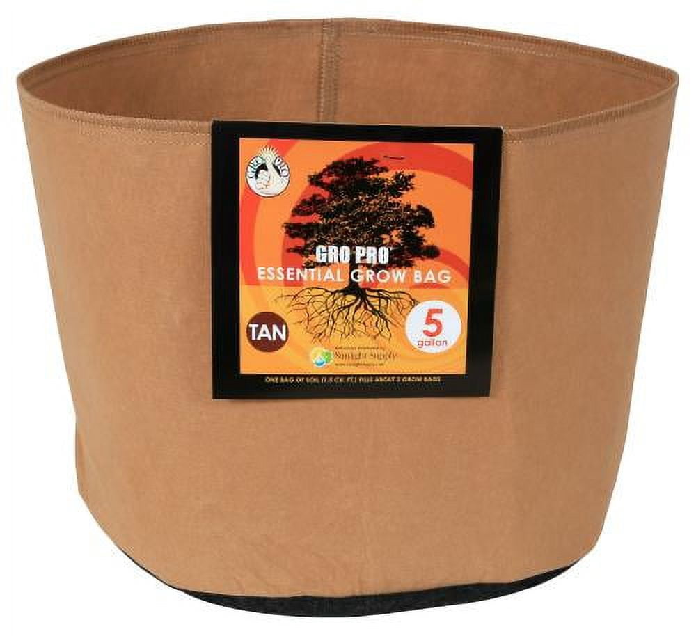 Gro Pro Essential Round Fabric Pot - Tan 5 Gallon (90/Cs) - Walmart ...