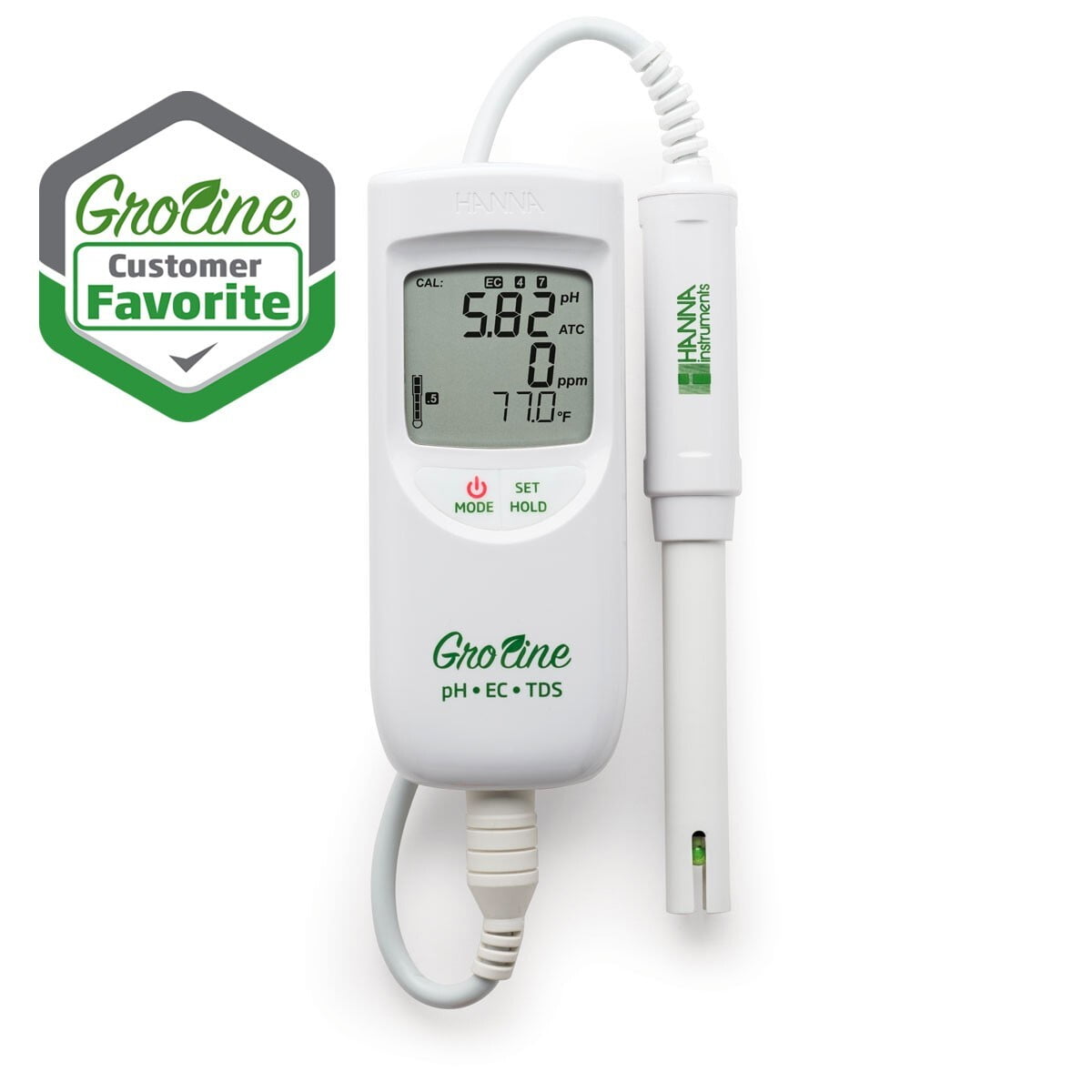 GroLine Hydroponic Waterproof pH/EC/TDS/Temperature Portable Meter ...