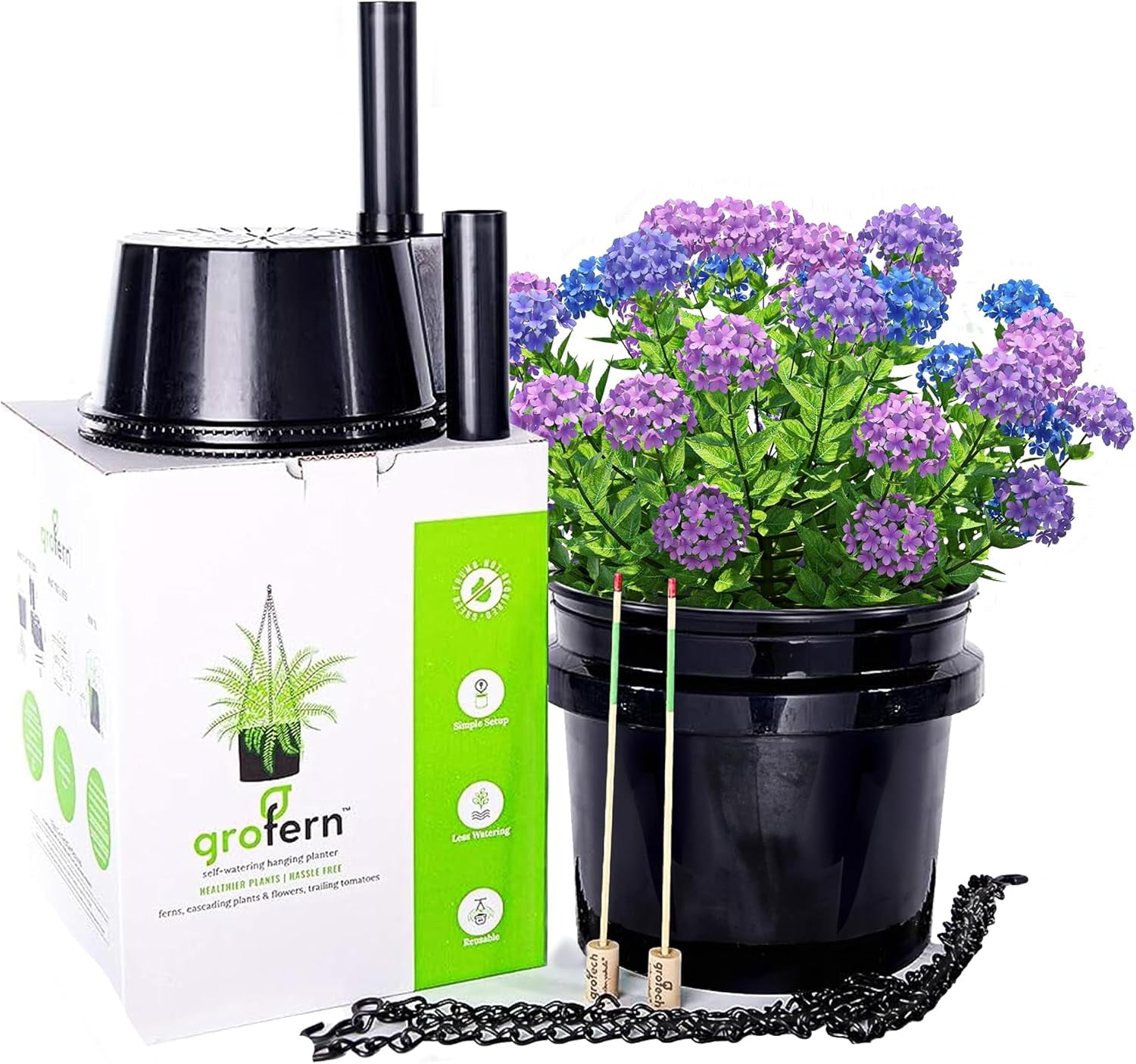 GroTech Garden GoFern Self Watering Hanging Planter - Hanging Planters ...