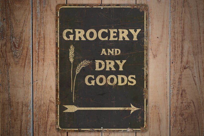 Grocery And Dry Goods Grocery Sign Dry Goods Shop Sign Grocery Decor ...