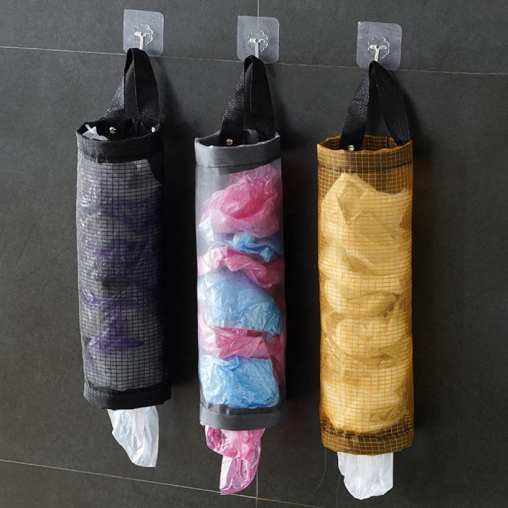 Grocery Bag Holder Mesh Hanging Storage Dispensers Foldable Breathable ...