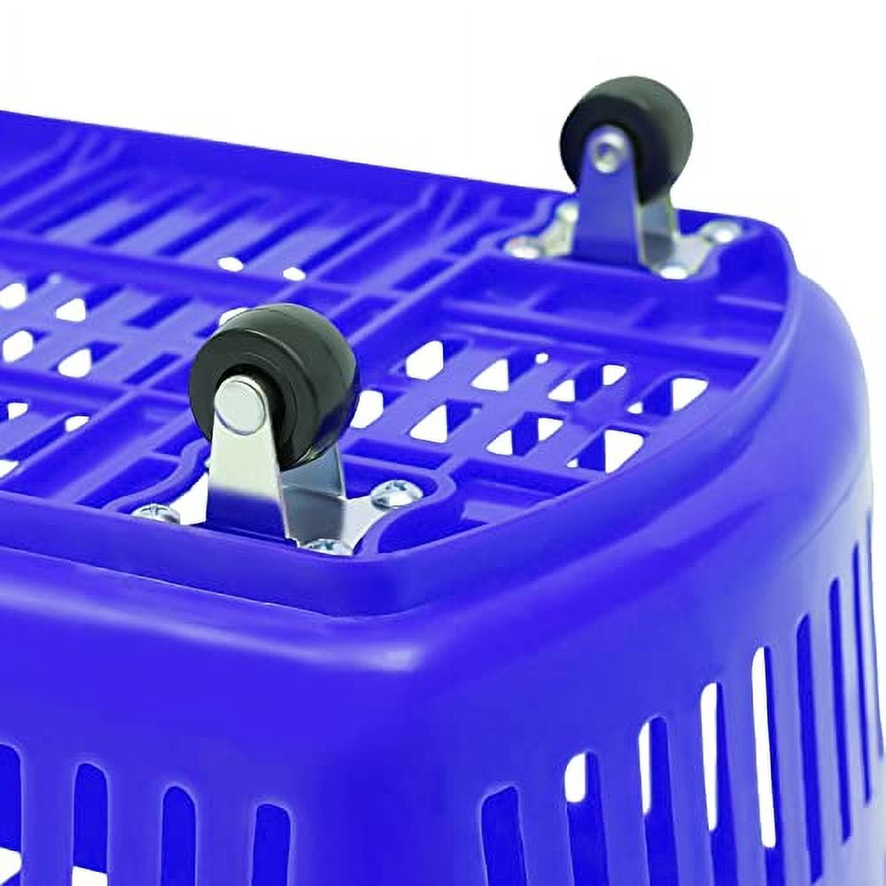 Grocery Basket, 35L 6 pcs Trolley Rolling Shopping Baskets Plastic with ...