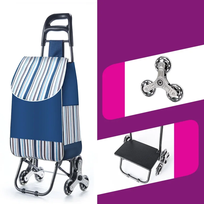 Grocery Cart Small Cart Climbing Stairs Folding Small Trailer Hand ...