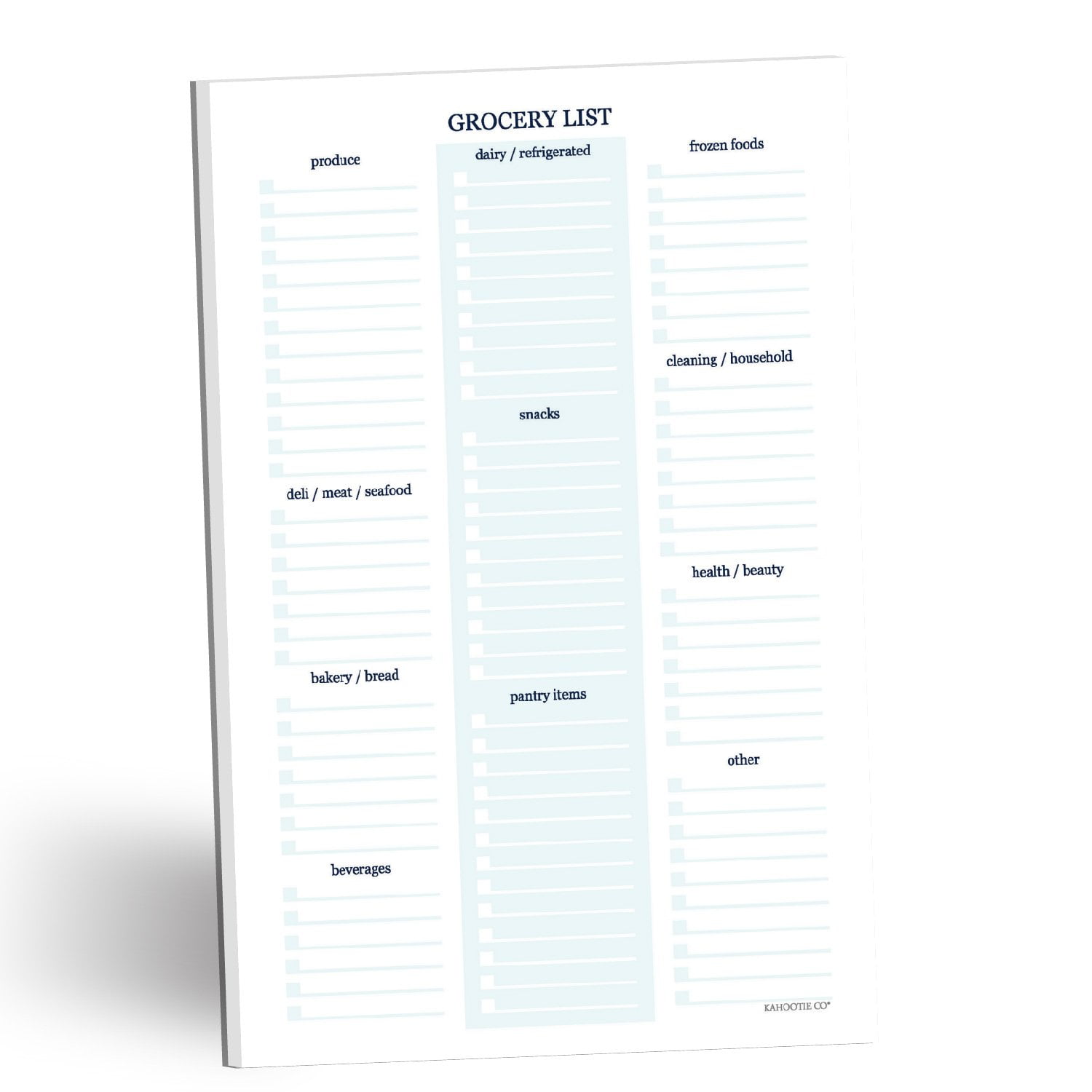 Kahootie Co® Grocery List Notepad - 50 Pages, 8.5”x5.5” Premium Paper ...