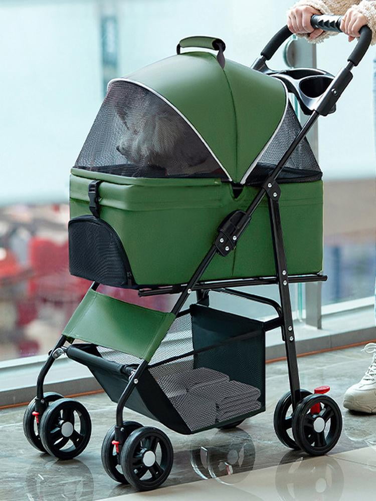 Grocery Shopping Cart Foldable Dog Carriage Pet Cart 6 Lbs Capacity ...