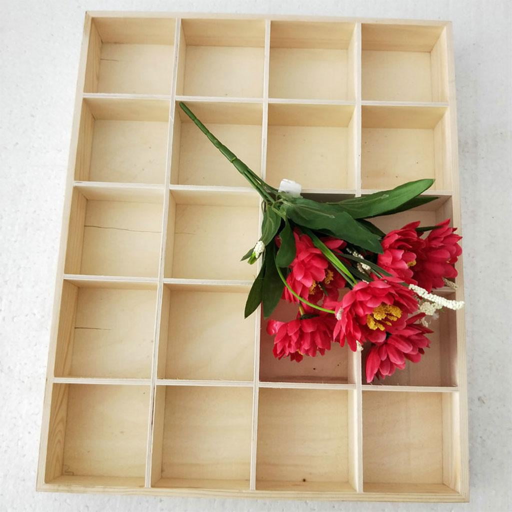 Grocery Storage Wooden 20 Grids Container Divided Retro Pastoral ...
