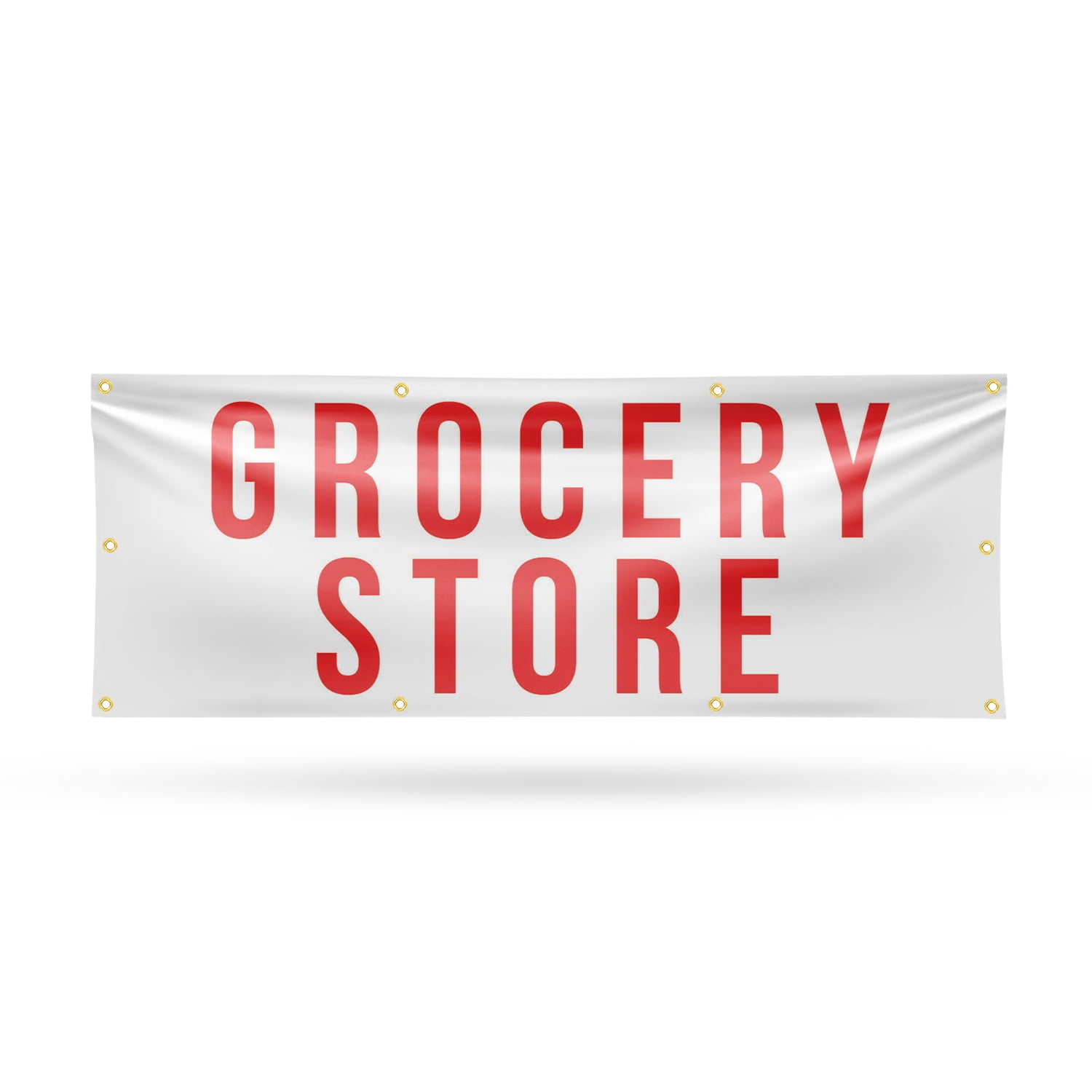 Grocery Store Banner Sign 36 Inch x 96 Inch | 13 oz Vinyl with Metal ...