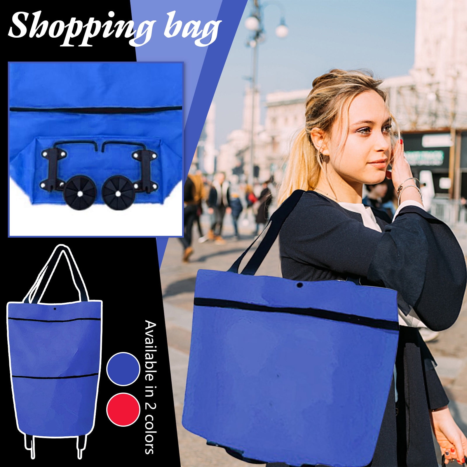 Grocery Store Shopping Cart,Foldable Portable Trolley,Compact Tug Bag ...