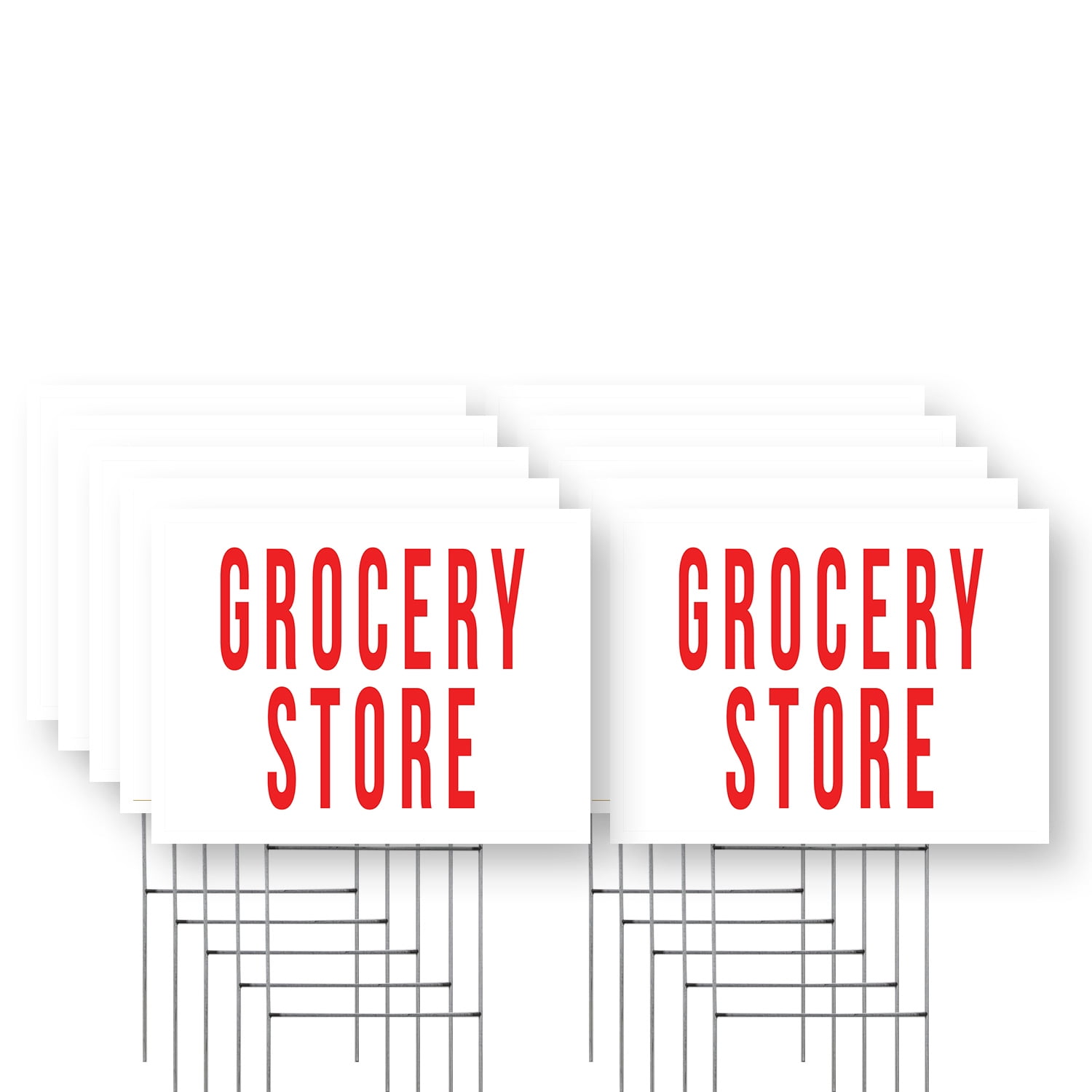 Grocery Store Yard Sign 10 Pack of 18 Inch x 24 Inch Single Sided ...