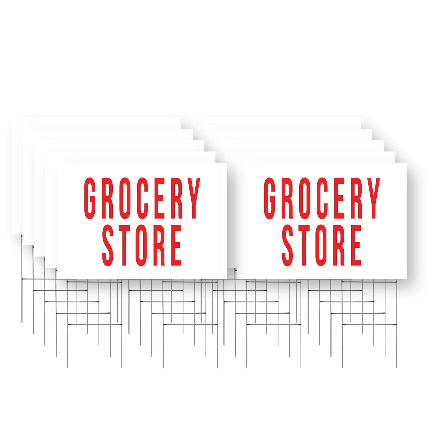Grocery Store Yard Sign 10 Pack of 24 Inch x 36 Inch Double Sided ...