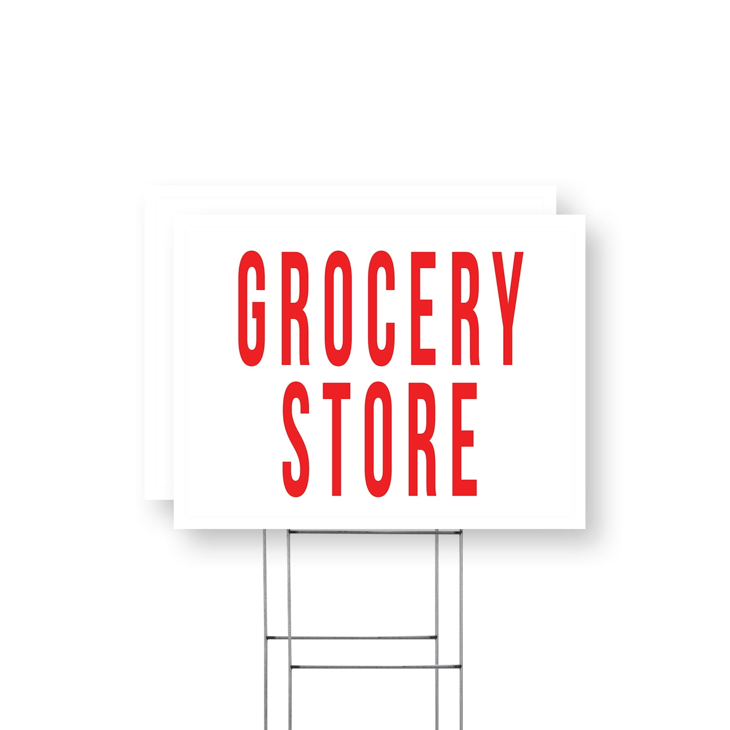Grocery Store Yard Sign 2 Pack of 18 Inch x 24 Inch Double Sided ...