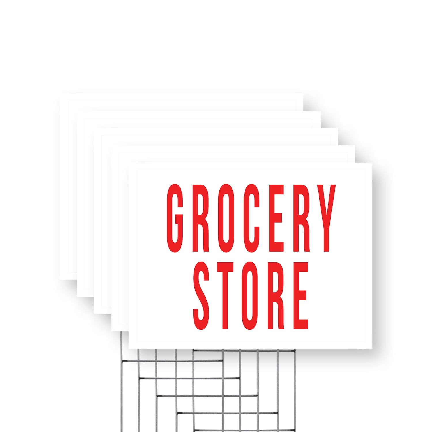 Grocery Store Yard Sign 5 Pack of 12 Inch x 16 Inch Single Sided ...