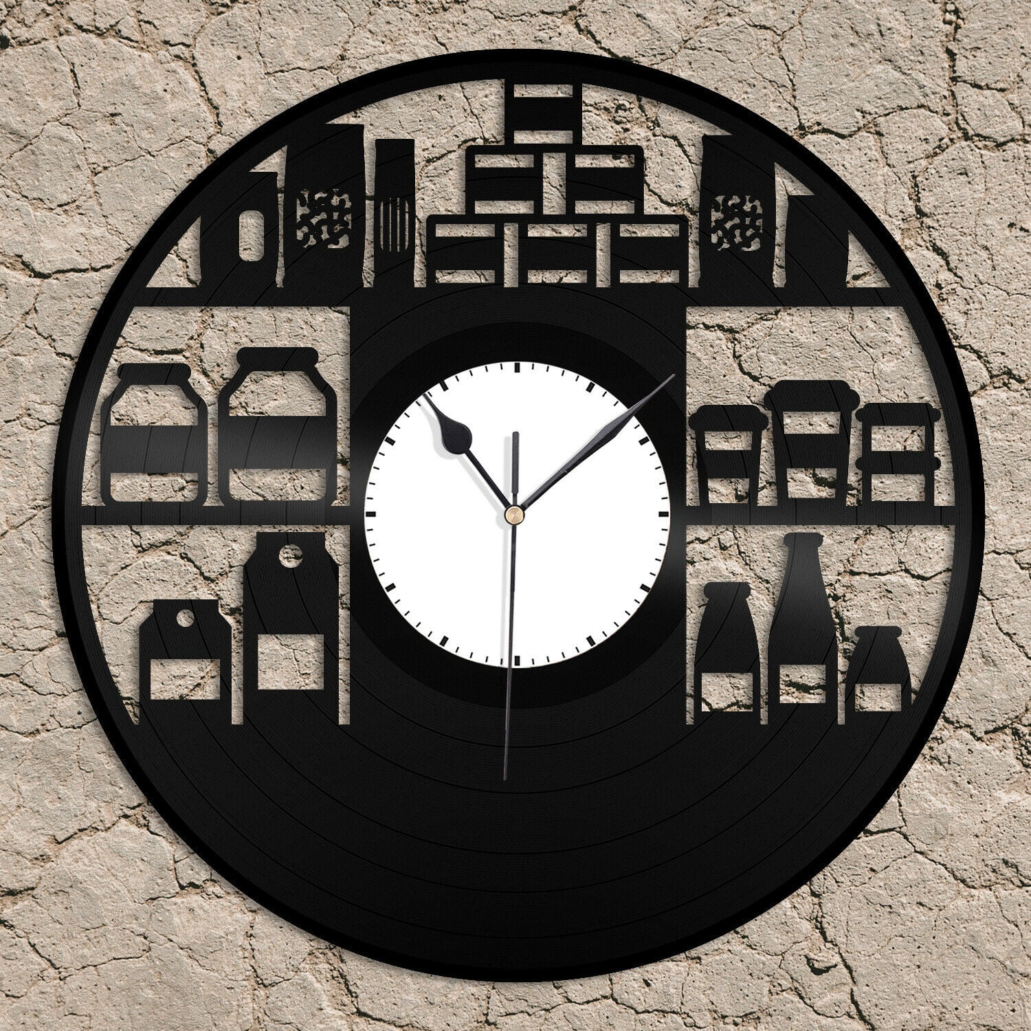 Grocery Vinyl Wall Clock Souvenir Unique Gift for Friends Home Room ...