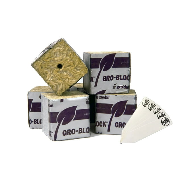 Grodan 1.5" Mini Blocks Rockwool Seed Germination Starter Cubes, 15 ...