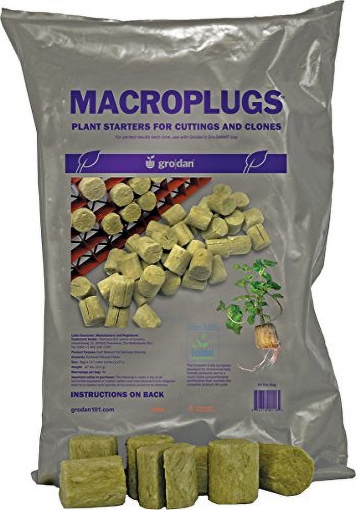 Grodan RW108004 Rockwool, 50-Pack Macro Plant Plugs, Green - Walmart ...