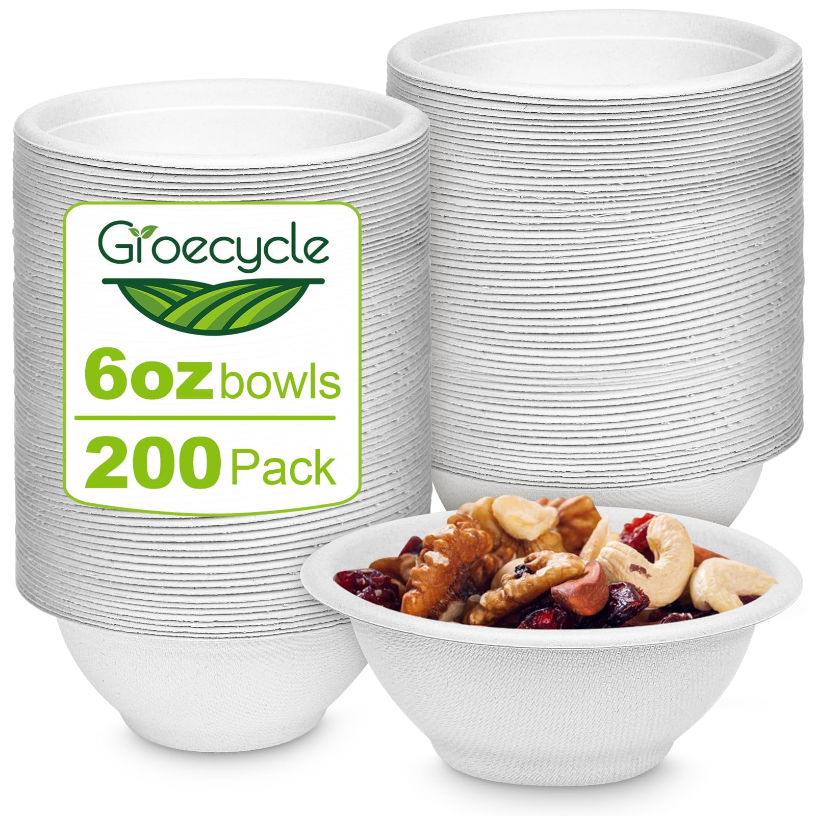 Groecycle 6 oz Small BDF32 Disposable Bowls, 200 Pack Chili Bowls ...