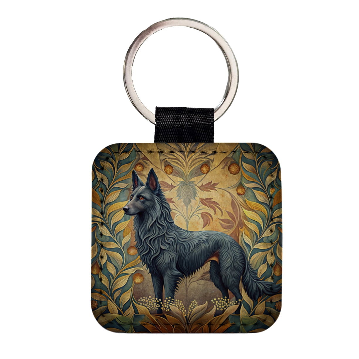 Groenendael Belgian Sheepdog Dog Art Nouveau Faux Leather Square ...